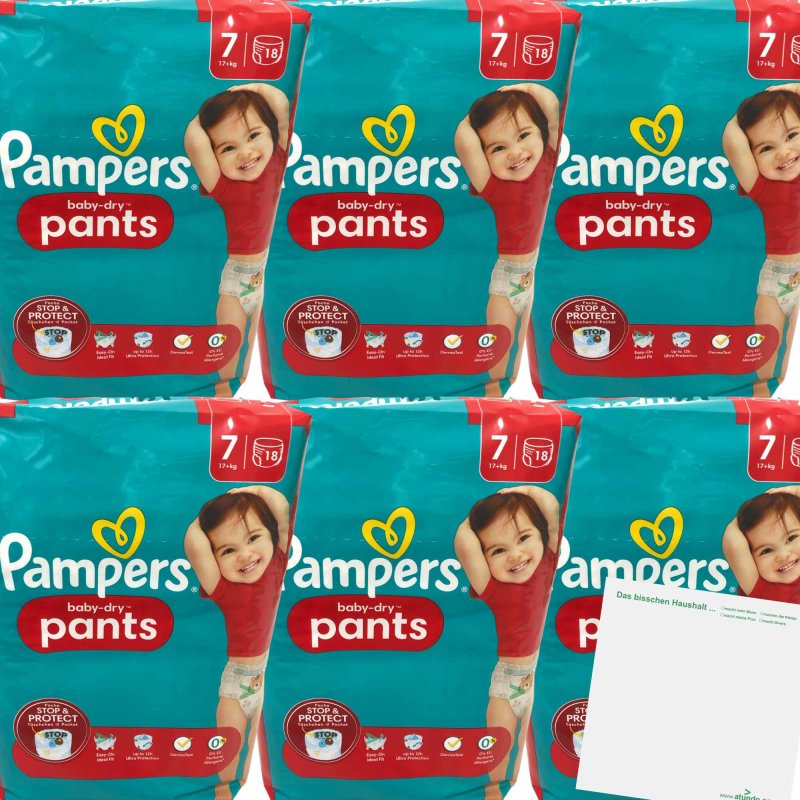 Pampers Baby Dry pants Gr.7 Extra Large 17+kg 6er Pack (6x18 St) 108