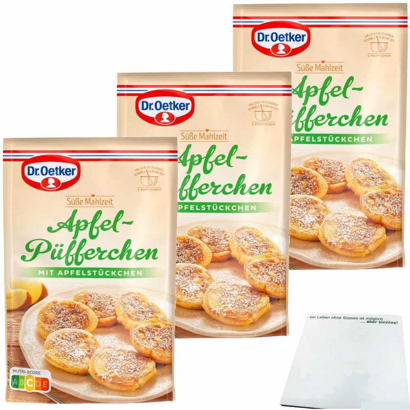 Dr. Oetker Süße Mahlzeit Apfel Püfferchen mit Apfelstückchen 3er Pack