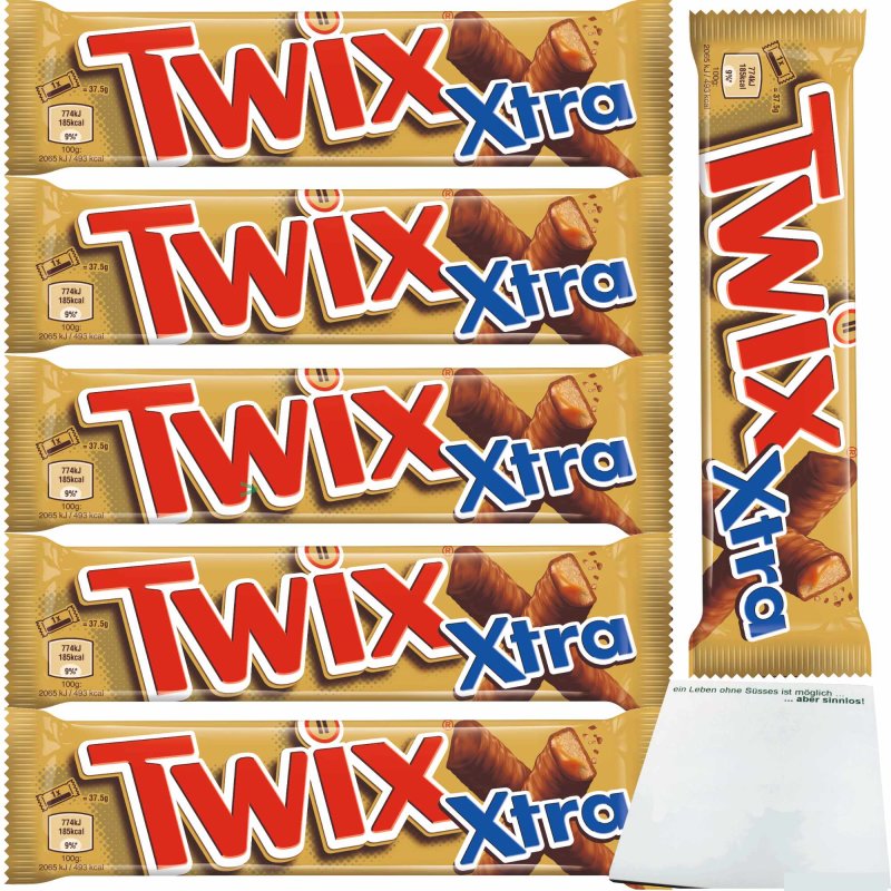 Twix Xtra Schokoladen-Riegel Doppelriegel 6er Pack (12x37,5g Riegel)