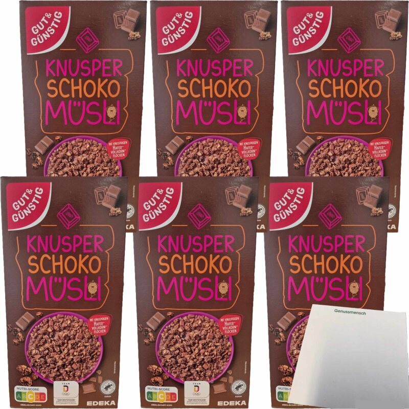 Gut&Günstig Knusper Schoko Müsli mit knusprigen Hafervollkornflocken
