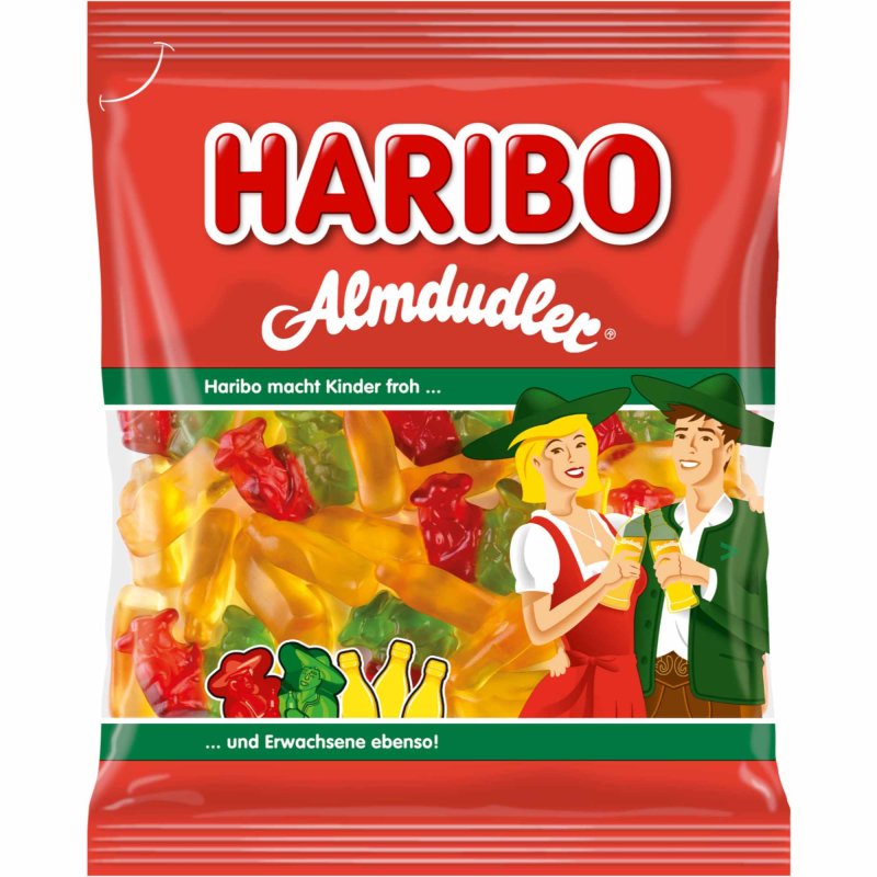 Haribo Almdudler Fruchtgummi mit Kräuter- Himbeer und Holundergeschma