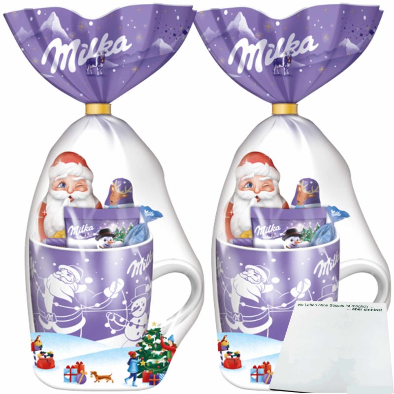 Milka Weihnachtsbecher die beliebte Milka Tasse 2er Pack (2x99g Inhal