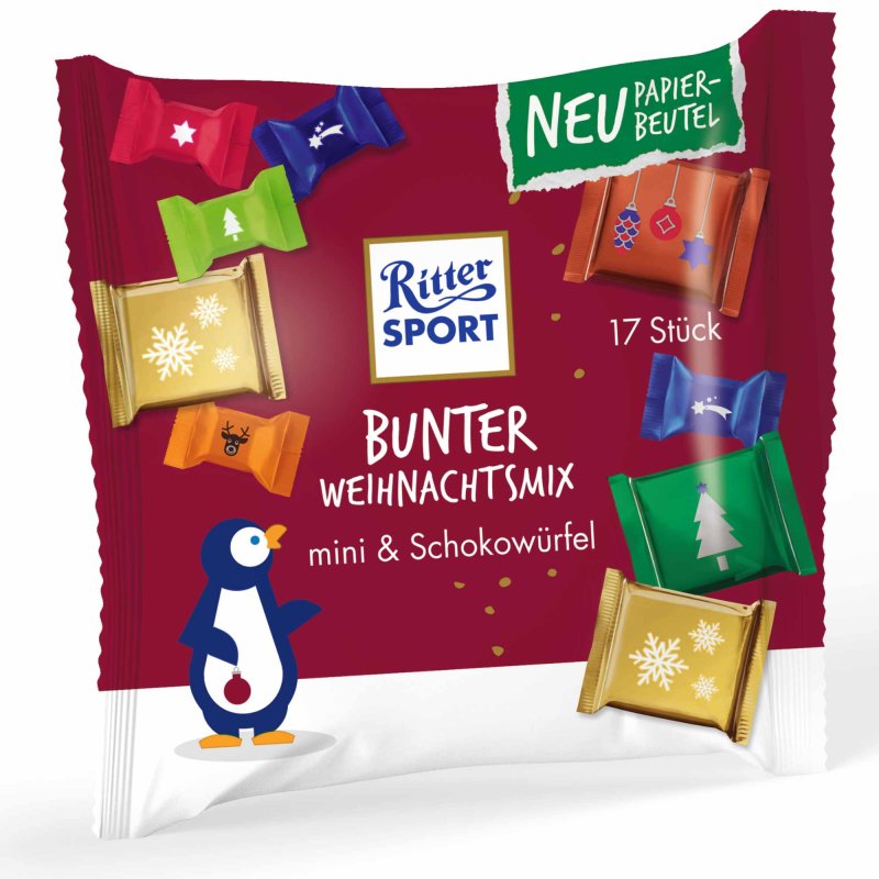 Ritter Sport Bunter Weihnachtsmix (195g Packung)