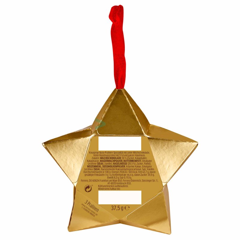 Ferrero Rocher Stern 6er Pack (6x37,5g Packung) + usy Block