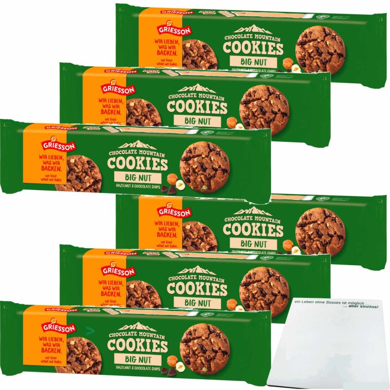 Griesson Chocolate Mountain Cookies Big Nut 6er Pack (6x150g Packung)