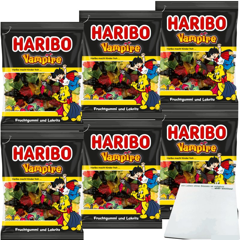 Haribo Vampire Fruchtgummi und Lakritz 6er Pack (6x175g Beutel) + usy