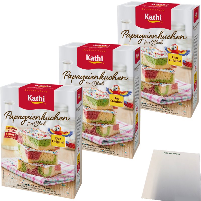 Kathi Backmischung Papageienkuchen fürs Blech 3er Pack (3x840g Packun