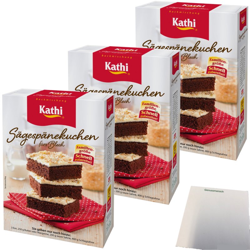 Kathi Backmischung Sägespänekuchen fürs Blech 3er Pack (3x680g Packun