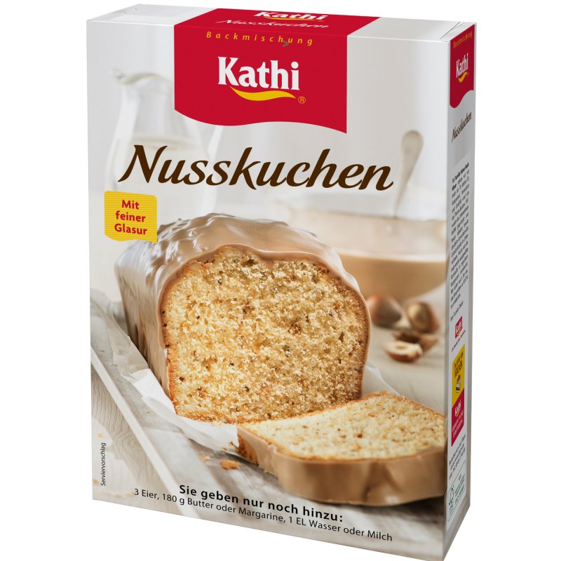 Kathi Backmischung für Nusskuchen mit Glasur (450g Packung)