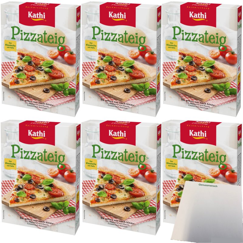 Kathi Backmischung für Pizzateig 6er Pack (6x400g Packung) + usy Bloc