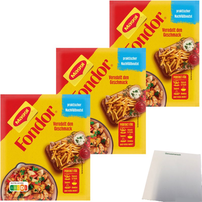 Maggi Fondor Nachfüllbeutel 3er Pack (3x100g Beutel) + usy Block