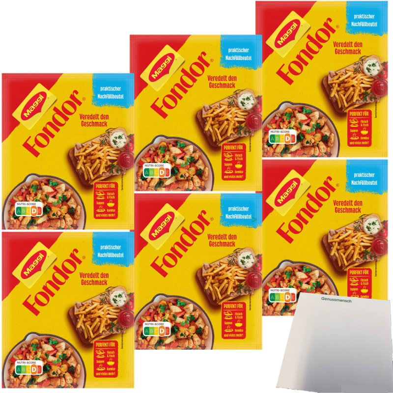 Maggi Fondor Nachfüllbeutel 6er Pack (6x100g Beutel) + usy Block