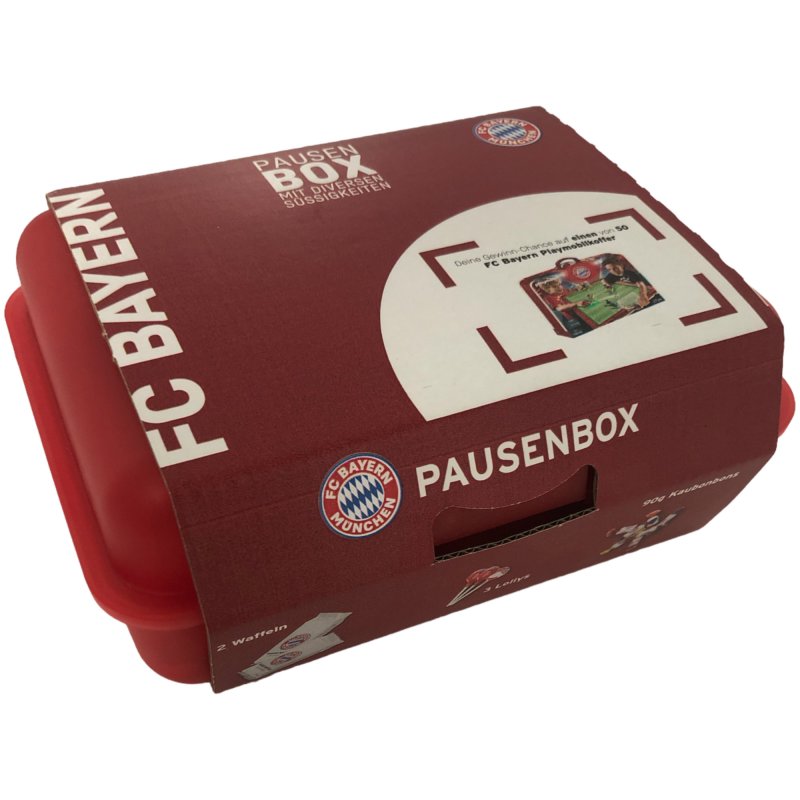 FC Bayern München Pausenbox mit Süßigkeiten 210g MHD 20.09.2023 Restp