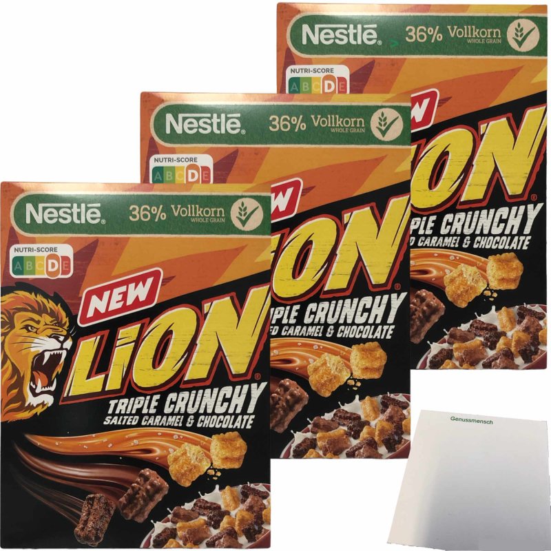 Lion Triple Crunchy salted Caramel & Chocolate Cereals in Churros For