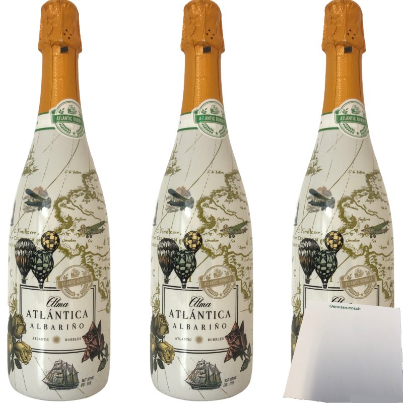 Bubbles Alma Atlantica Schaumwein Albarino weiss 7% Vol. 3er Pack (3x