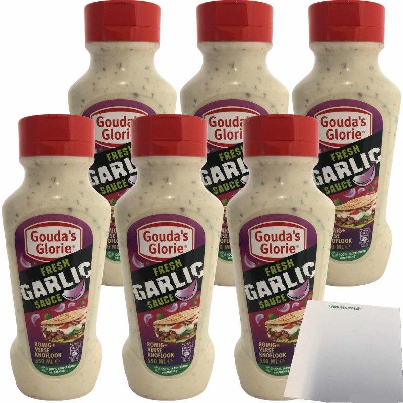 Gouda's Glorie fresh Garlic Knoblauchsauce 6er Pack (6x550ml Flasche)