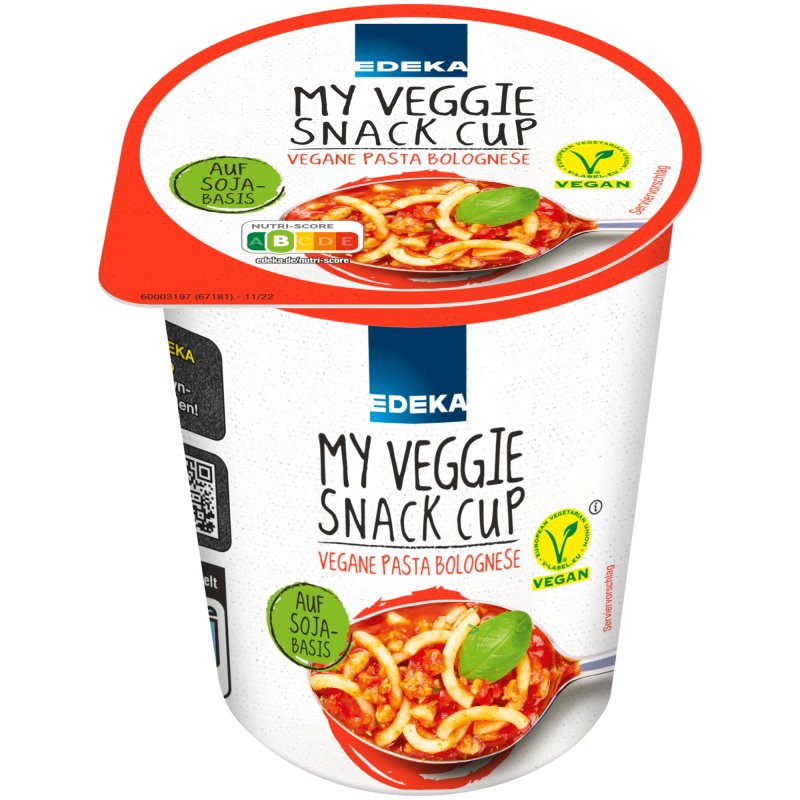 Edeka My Veggie Snackcup Vegane Pasta Bolognese (60g Becher)