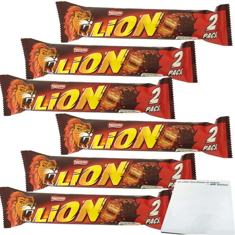 Nestle Lion Schokoriegel 6er Pack (12x30g Riegel Packung) + usy Block