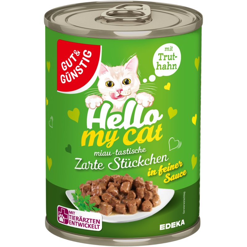 Gut&Günstig Hello my Cat Zarte Stücke mit Truthahn in feiner Sauce (4