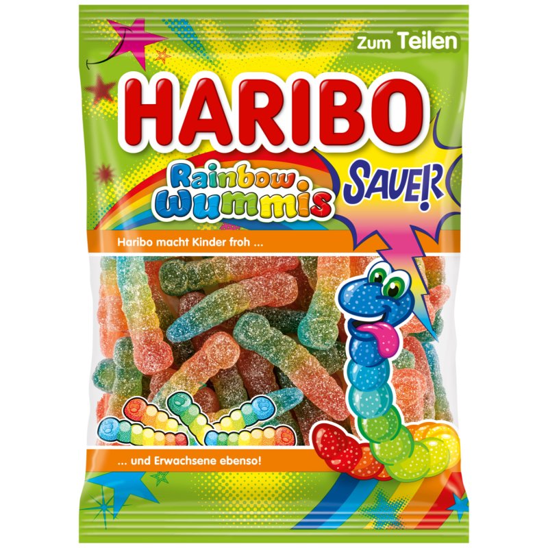 Haribo Rainbow Wummis Sauer Fruchtgummi (160g Beutel)