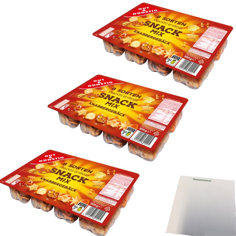 Gut&Günstig Snack Mix knusprige Knabbervielfalt 3er Pack (3x300g Pack