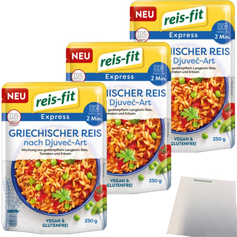 Reis-Fit Express griechischer Reis nach Djuvec-Art 3er Pack (3x250g P