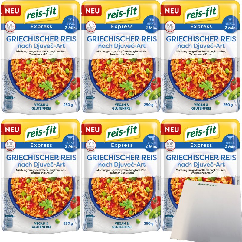 Reis-Fit Express griechischer Reis nach Djuvec-Art 6er Pack (6x250g P