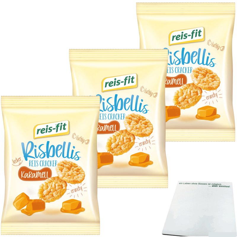 Reis-Fit Risbellis Caramel Fettarme Reis-Cracker mit Karamellgeschmac