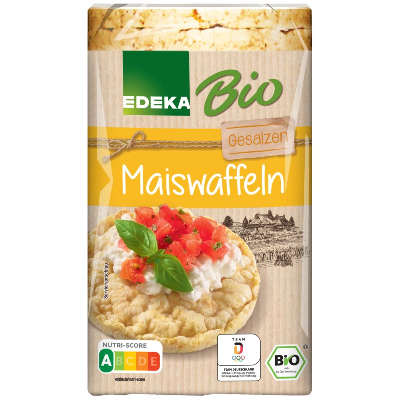 Edeka Bio Maiswaffeln gesalzen mit Meersalz (100g Packung)