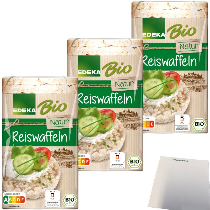 Edeka Bio Reiswaffeln natur ungesalzen mit Sesam verfeinert 3er Pack