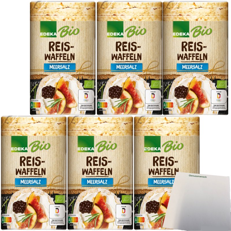 Edeka Bio Reiswaffeln mit Meersalz und Sesam verfeinert 6er Pack (6x1