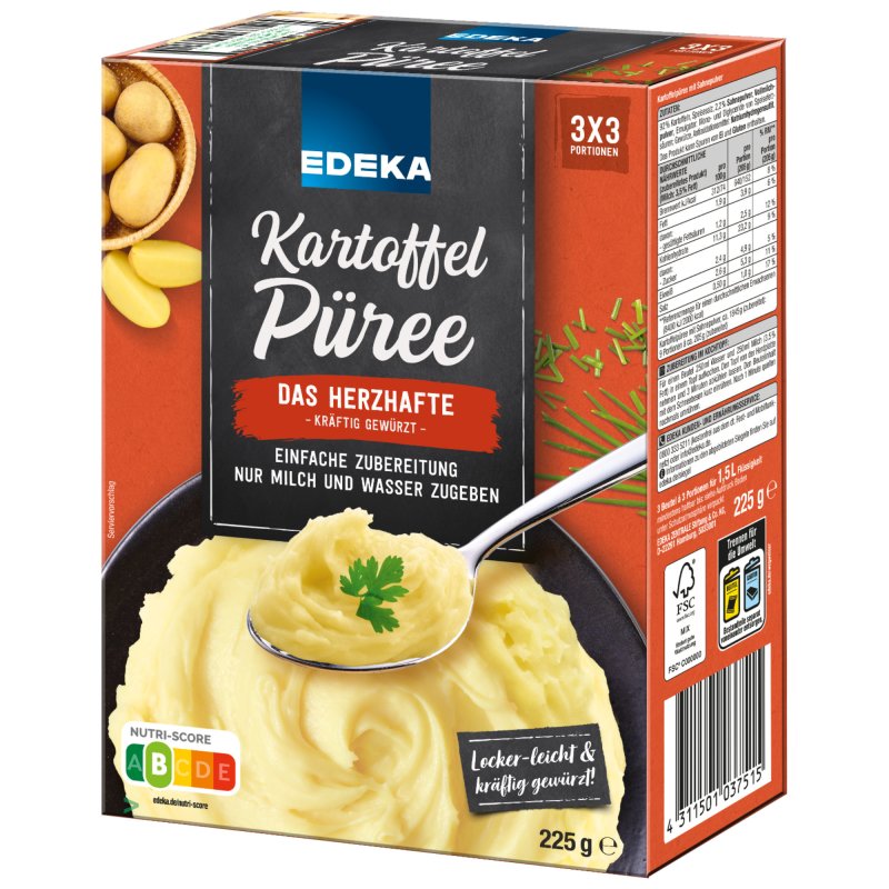 Edeka Kartoffelpüree herzhaft lecker-leicht und kräftig gewürzt (225g