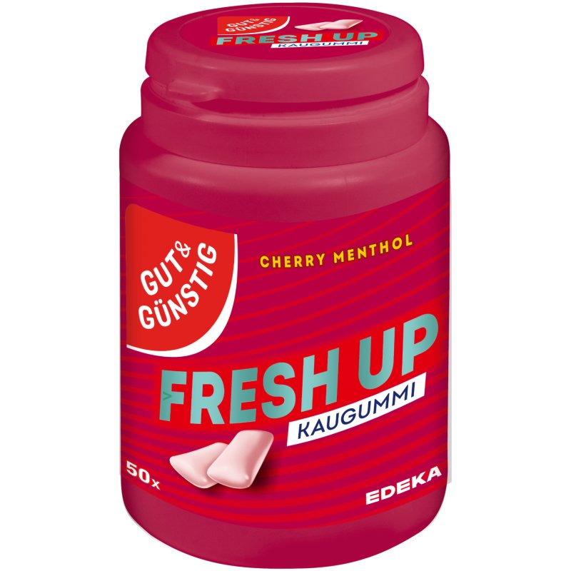 Gut&Günstig Kaugummi Cherry-Menthol zuckerfrei (50 Stk. Dose)