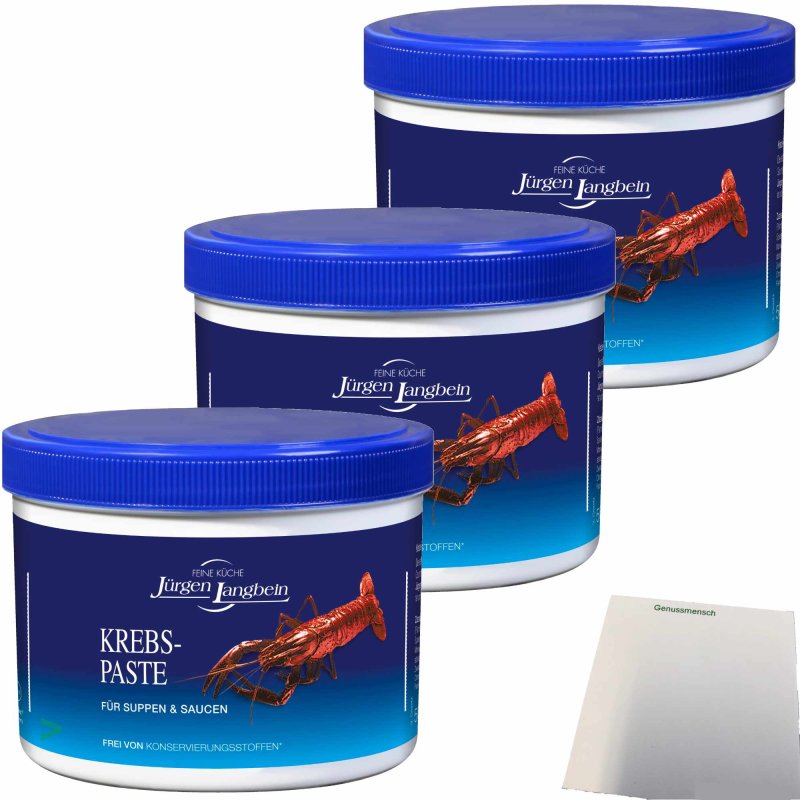 Jürgen Langbein Krebs-Paste 3er Pack (3x500g Becher) + usy Block