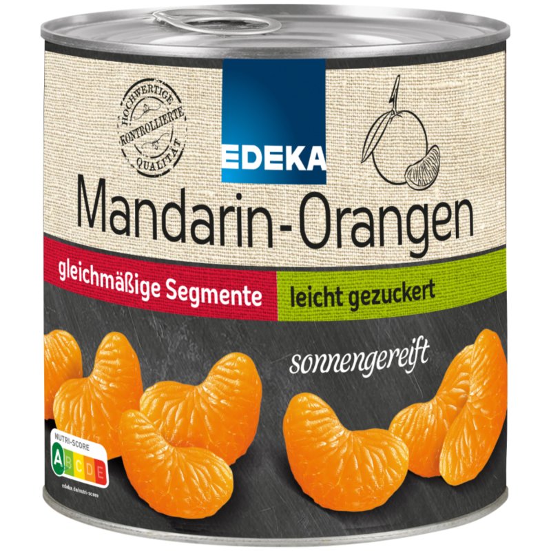 Edeka Mandarin-Orangen Mandarinen in der Dose leicht gezuckert kernlo