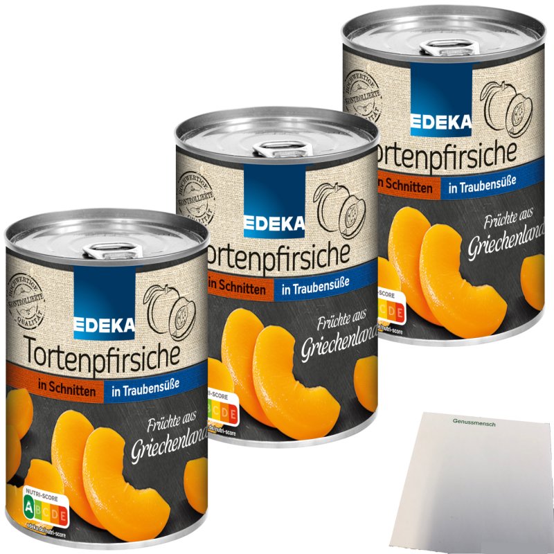 Edeka Tortenpfirsiche in Schnitten erntefrisch verarbeitet 3er Pack