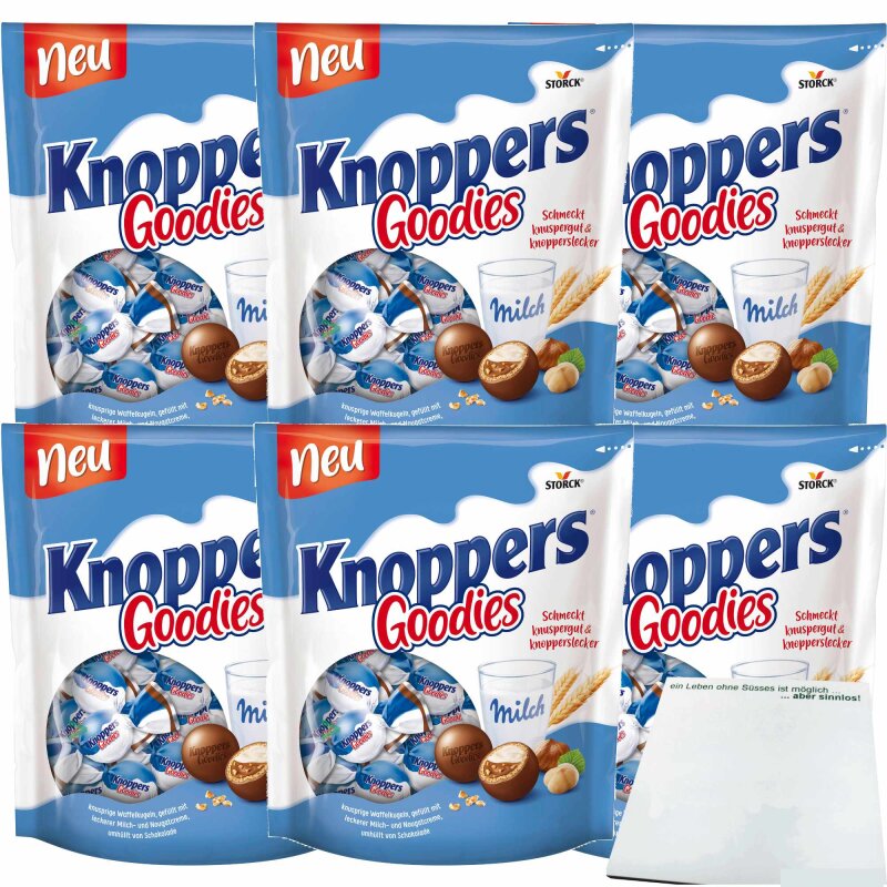 Knoppers Goodies 6er Pack (6x180g Beutel) + usy Block