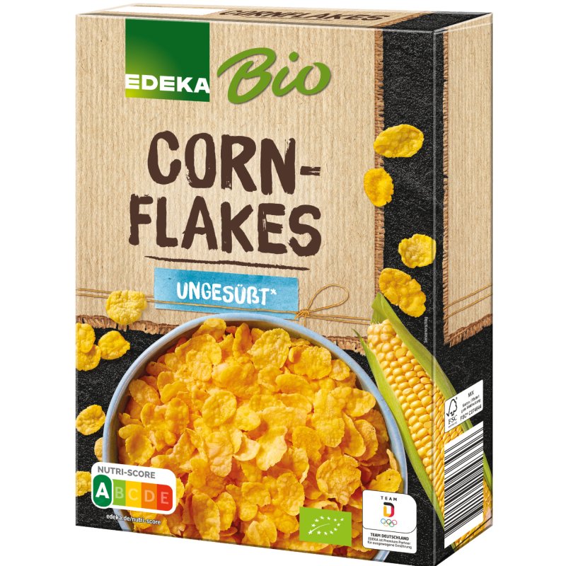 Edeka Cornflakes ungesüßt knusprig geröstete Maisflocken (375g Packun