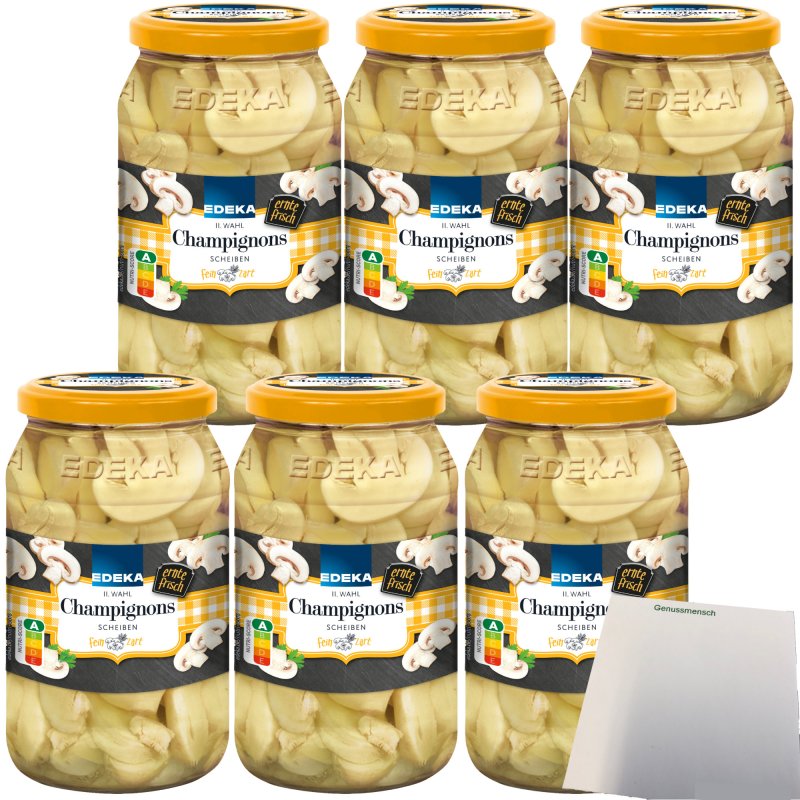 Edeka Champignons in Scheiben 2. Wahl 6er Pack (6x530g Glas) + usy Bl