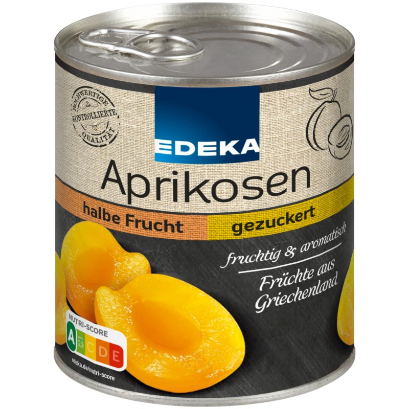 Edeka Aprikosen halbe Frucht gezuckert (820g Dose)