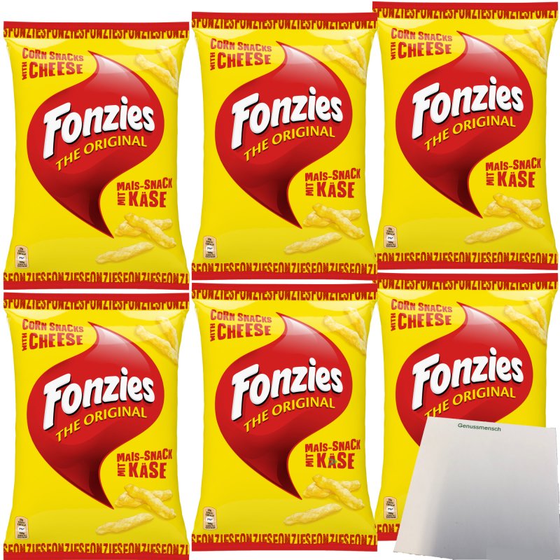 Fonzies Original knusprige Mais-Snack mit Käse-Geschmack 6er Pack (6x