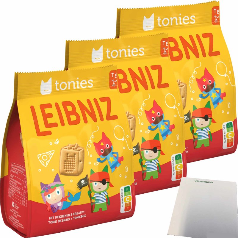 Leibniz Kekse Tonies 3er Pack (3x125g Packung) + usy Block