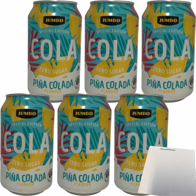 Jumbo Cola Pina Colada 6er Pack (6x0,33l Dose) + usy Block