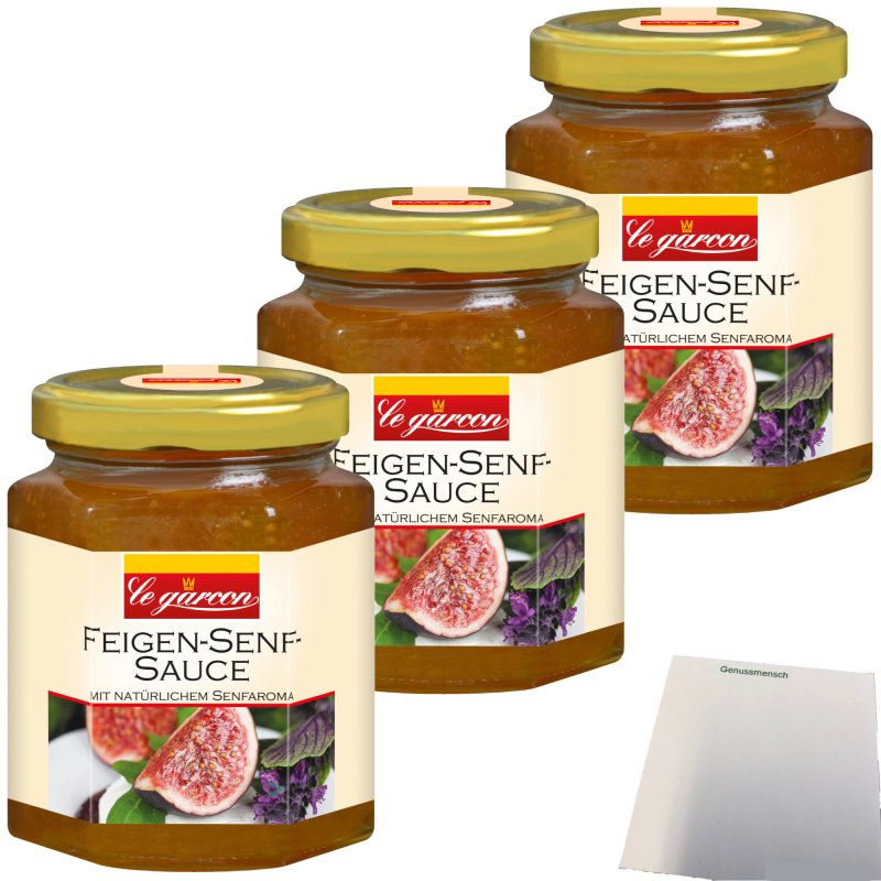 Le Garcon Feigen-Senf-Sauce ideal zu Käse und Wurstspezialitäten 3er