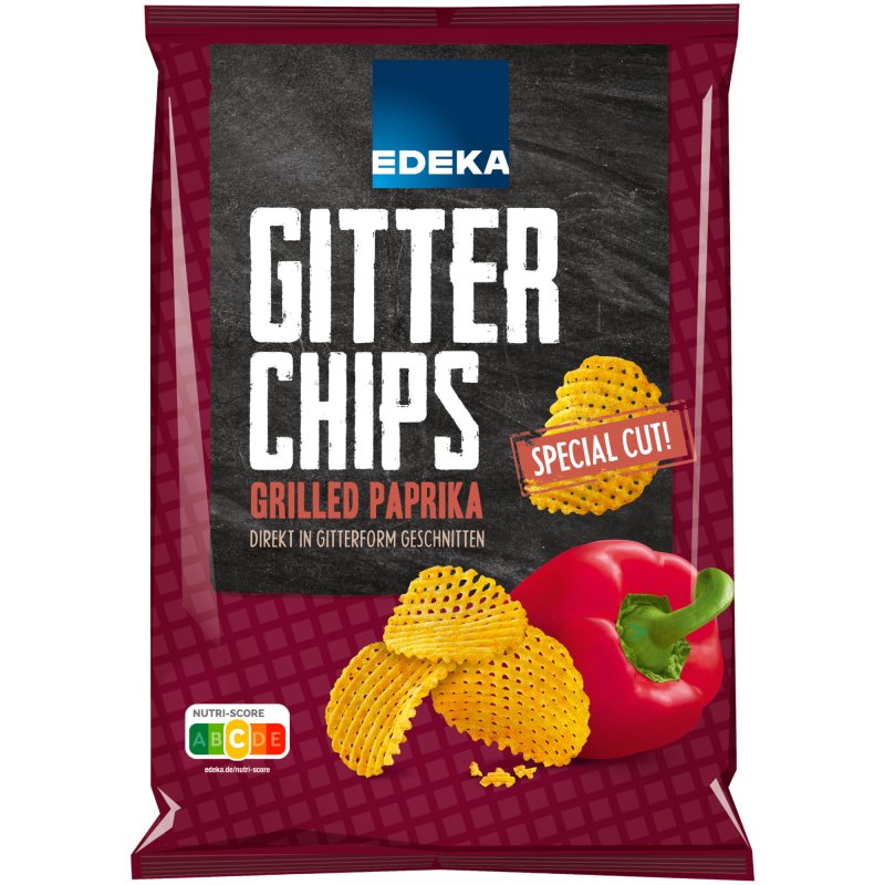 Edeka Gitterchips Grilled Paprika (125g Packung)