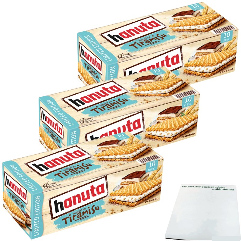 hanuta Tiramisu Limited Edition 3er Pack (3x220g Packung) + usy Block