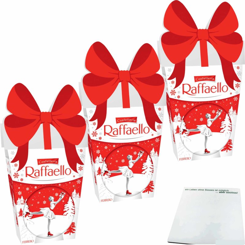 Ferrero Raffaello Geschenk 3er Pack (3x120g Packung) + usy Block