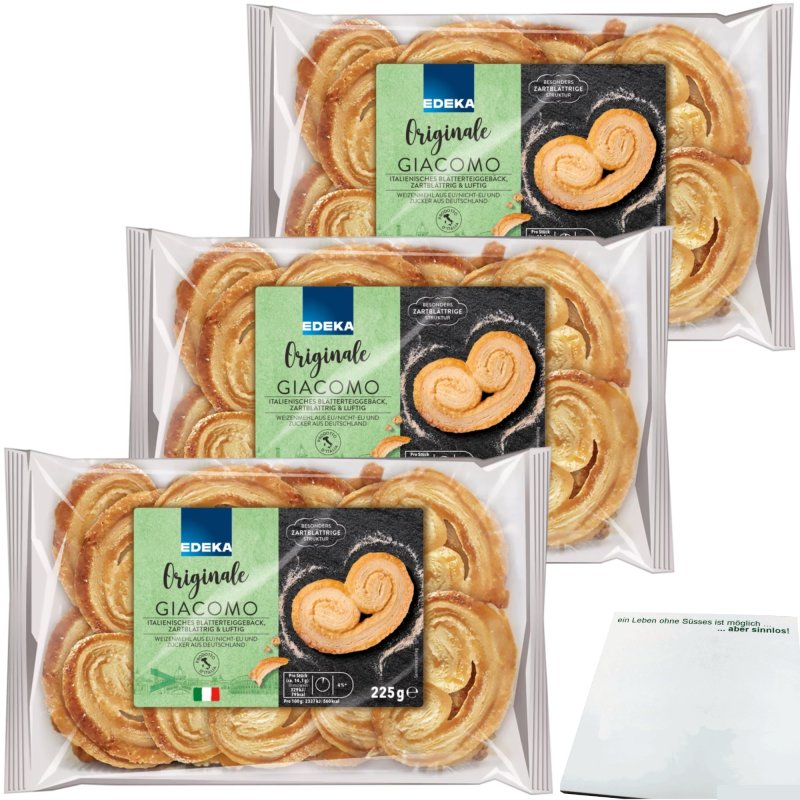Edeka originale Giacomo Blätterteiggebäck 3er Pack (3x225g Packung)