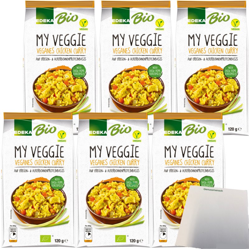 Edeka Bio Chicken Curry Veganes Fertiggericht 6er Pack (6x120g Packun