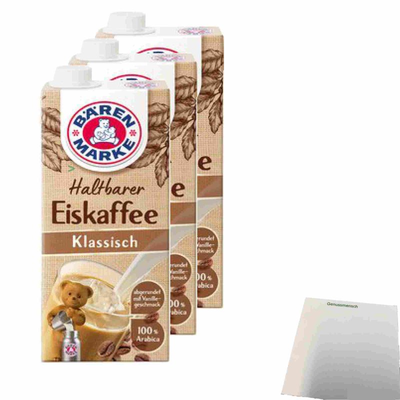 Bärenmarke Der Eiskaffee 100% Arabica 3er Pack (3x1Litre) plus usy Bl